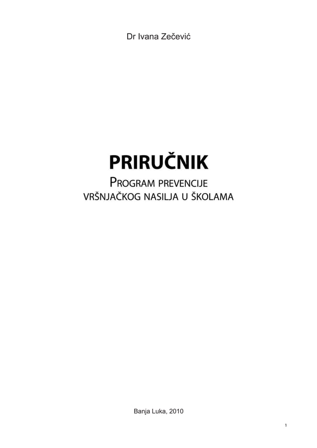 Priručnik+ +program+prevencije+vršnjačkog+nasilja+u+školama | PDF