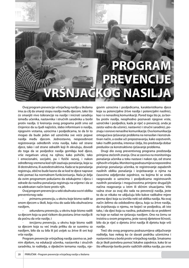Priručnik+ +program+prevencije+vršnjačkog+nasilja+u+školama | PDF