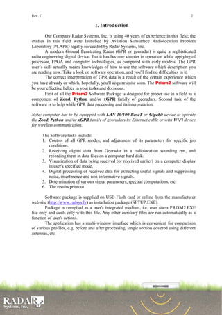 Manual Software Prism2 GPR - radar syem INC | PDF