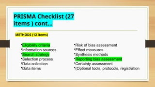 PRISMA Checklist and Flow diagram for Systematic reviews and Meta ...