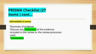 PRISMA Checklist and Flow diagram for Systematic reviews and Meta ...