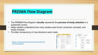 PRISMA Checklist and Flow diagram for Systematic reviews and Meta-Analysis | PPTX