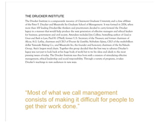 PRISM CENTER OF LEARNING with THE DRUCKER INSTITUTE, USA | PDF