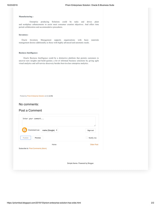 Prism Enterprises Solution Oracle E Business Suite Pdf