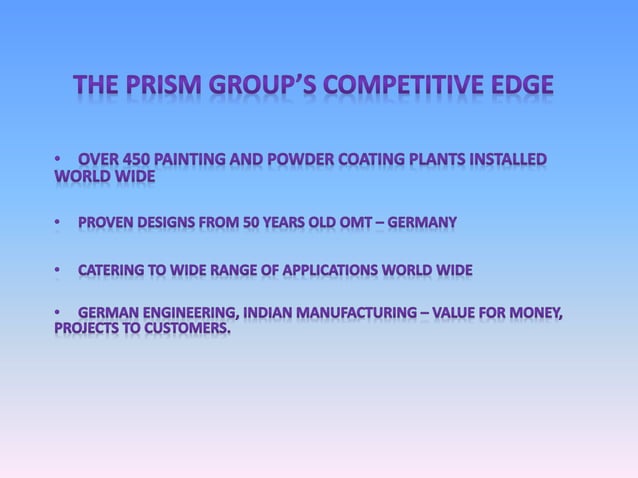 Prism group's new corporate Presentation | PPT