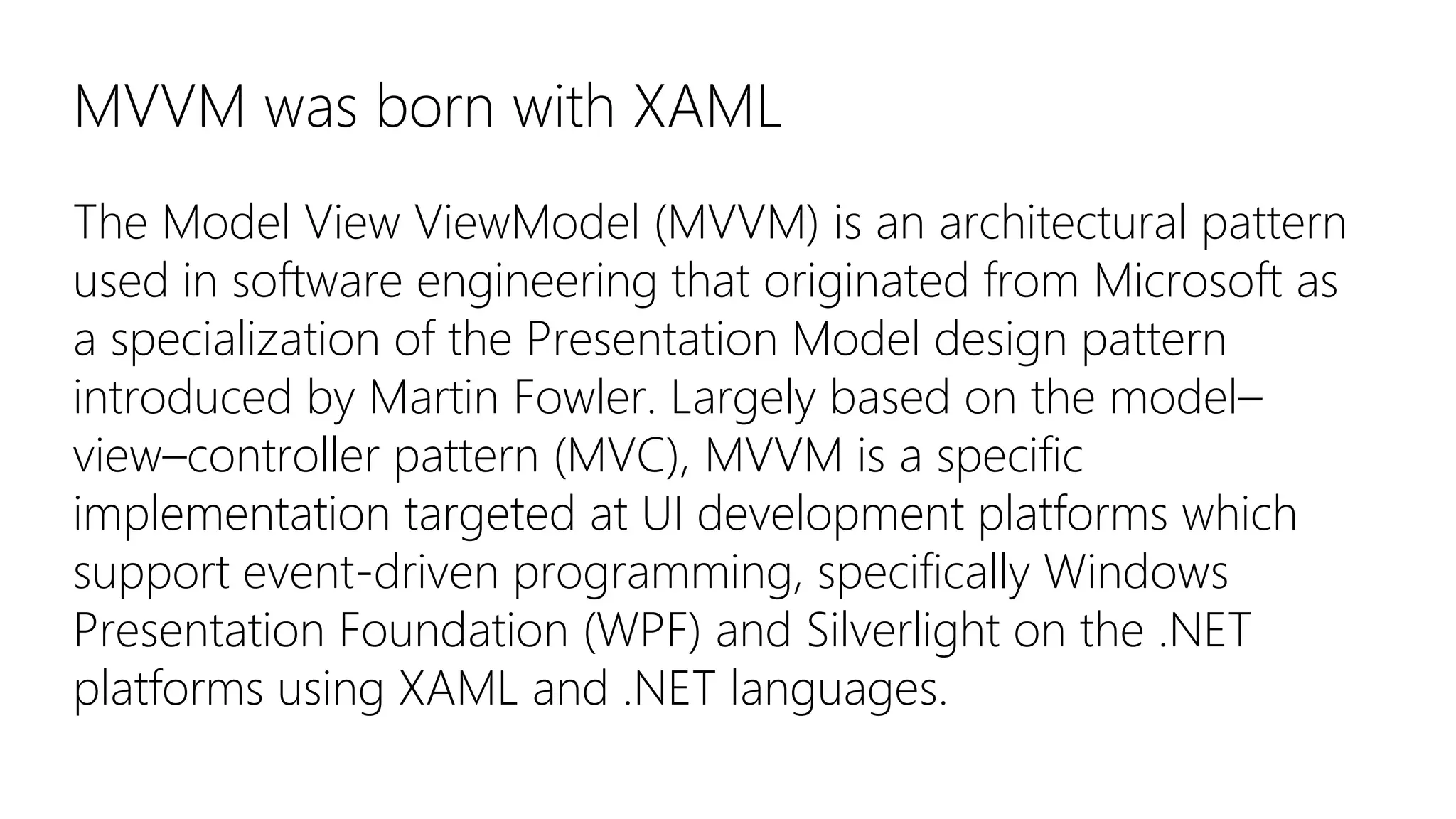 Prism library and MVVM | PPTX