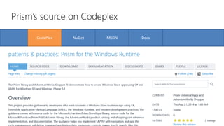 Prism library and MVVM | PPTX