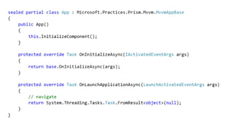 Prism library and MVVM | PPTX