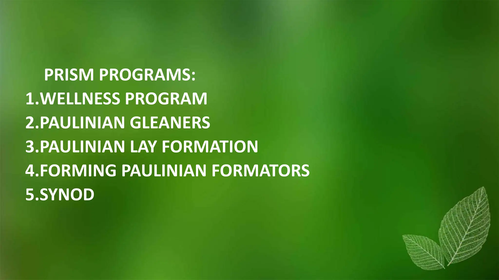 PRISM PAULINIAN FORMATION (Paulinian Philosophy).pptx