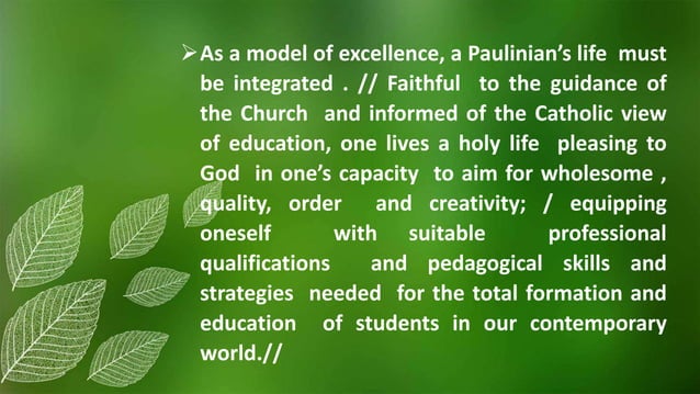 PRISM PAULINIAN FORMATION (Paulinian Philosophy).pptx | Spirituality ...