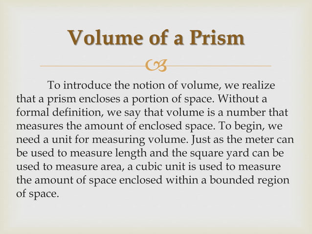 Prisms, Area and Volume | PPTX | Physics | Science