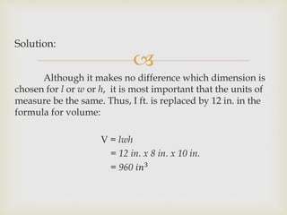 Prisms, Area and Volume | PPTX
