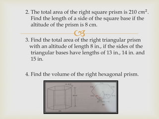 Prisms, Area and Volume | PPTX