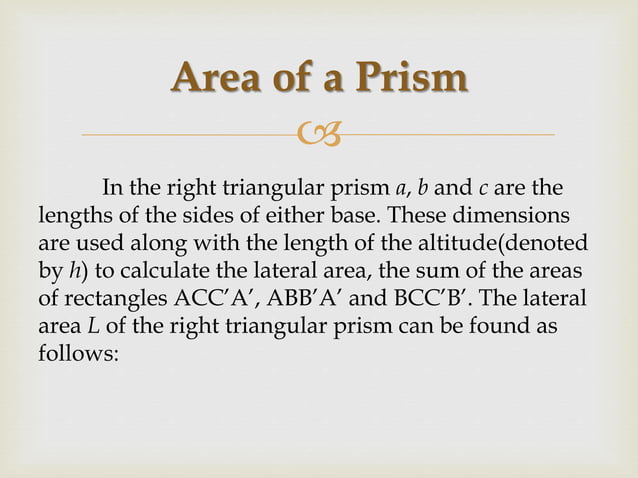 Prisms, Area and Volume | PPTX | Physics | Science