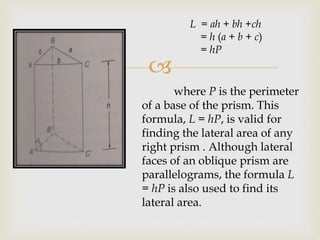 Prisms, Area and Volume | PPTX | Physics | Science