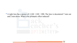 PRISMATIC EFFECT AND DECENTRATION part 2-CALCULATION by optom. jithin ...