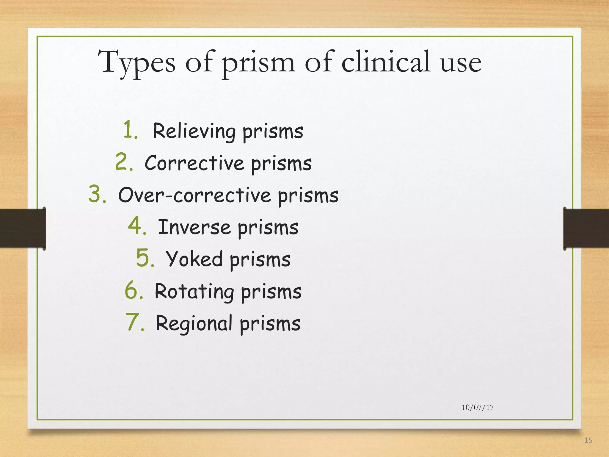 Prisms in optometry practice | PPT