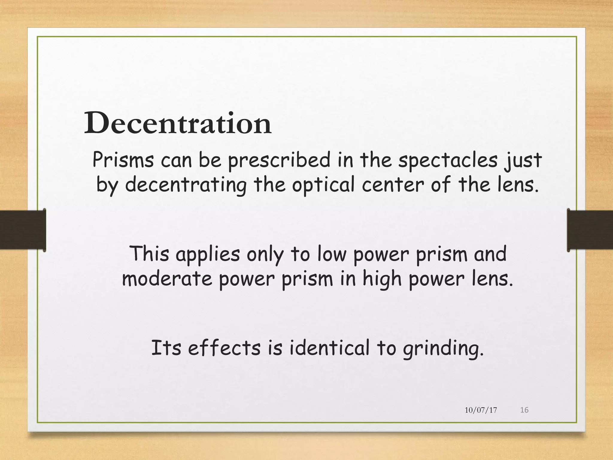 Prisms in optometry practice | PPT