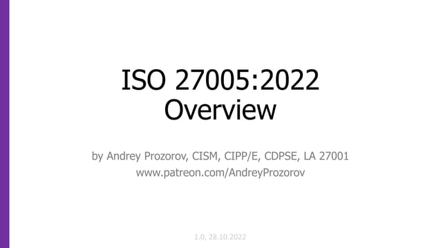 ISO 27005:2022 Overview 221028.pdf | Information and Network Security ...