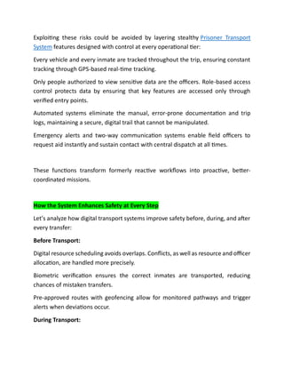 Prisoner Transport System: How It Improves Safety | PDF