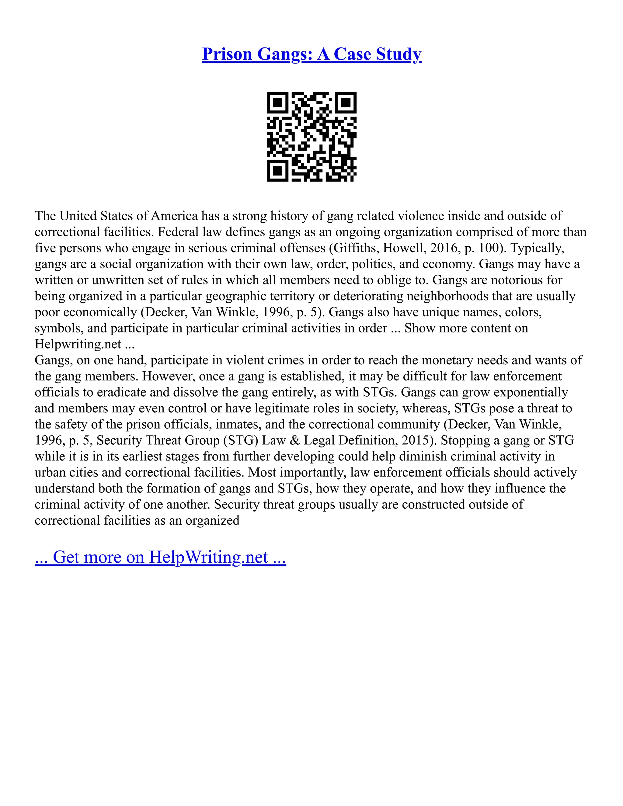 Prison Gang Victimization | PDF