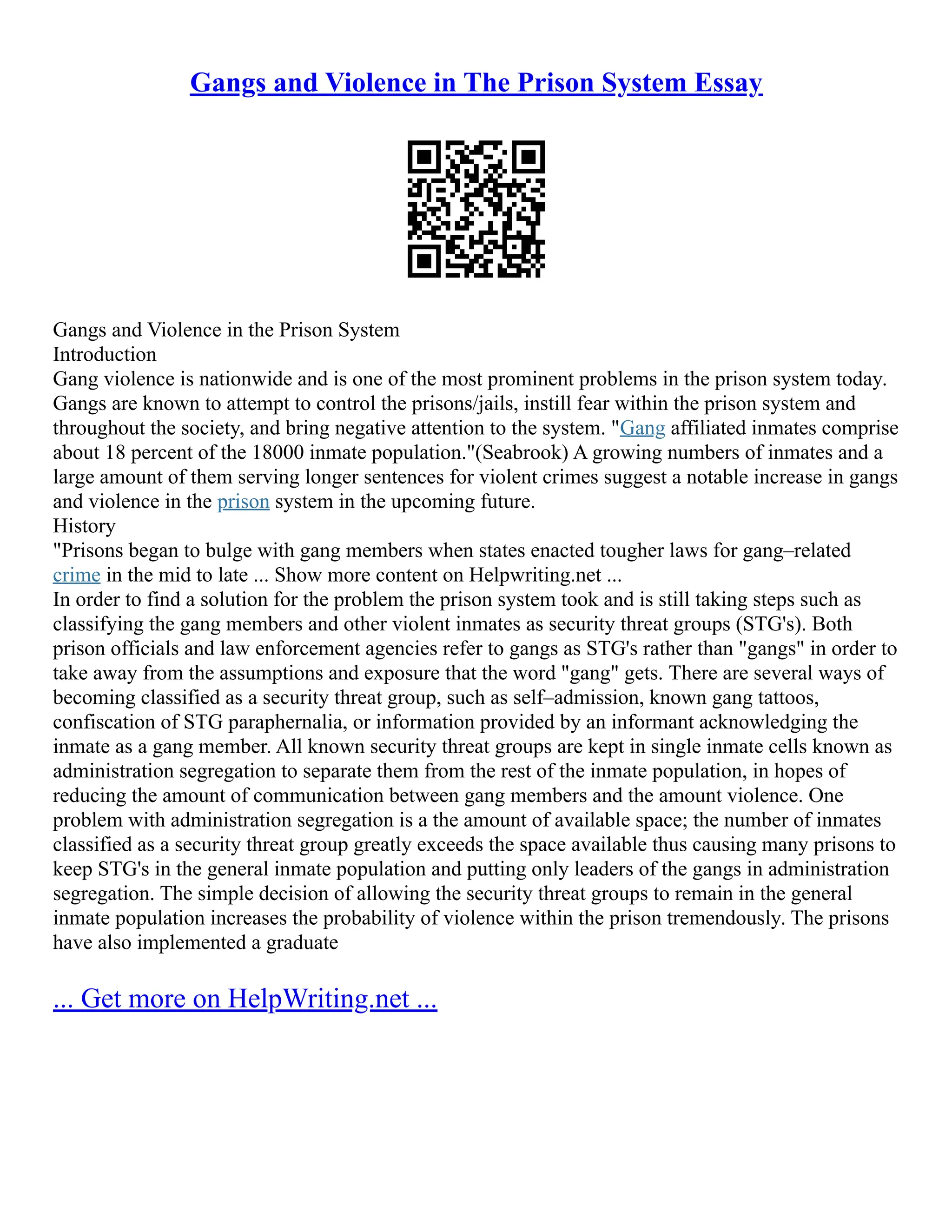 Prison Gang Victimization | PDF