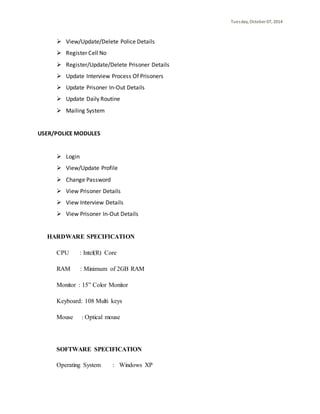 Web based Prison management system | DOCX