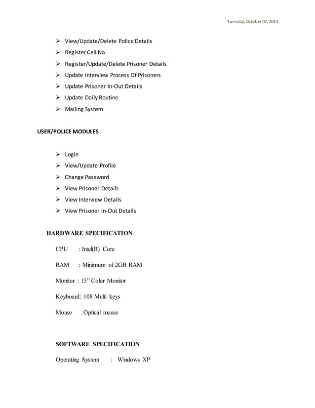 Web based Prison management system | DOCX | Databases | Computer ...
