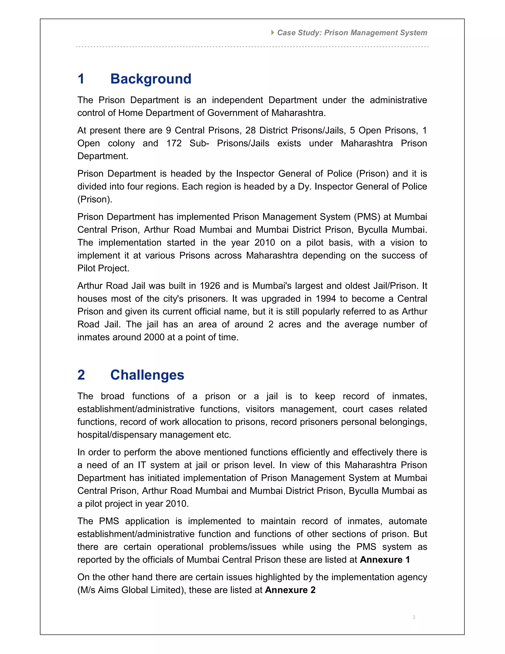 Prison management system | PDF