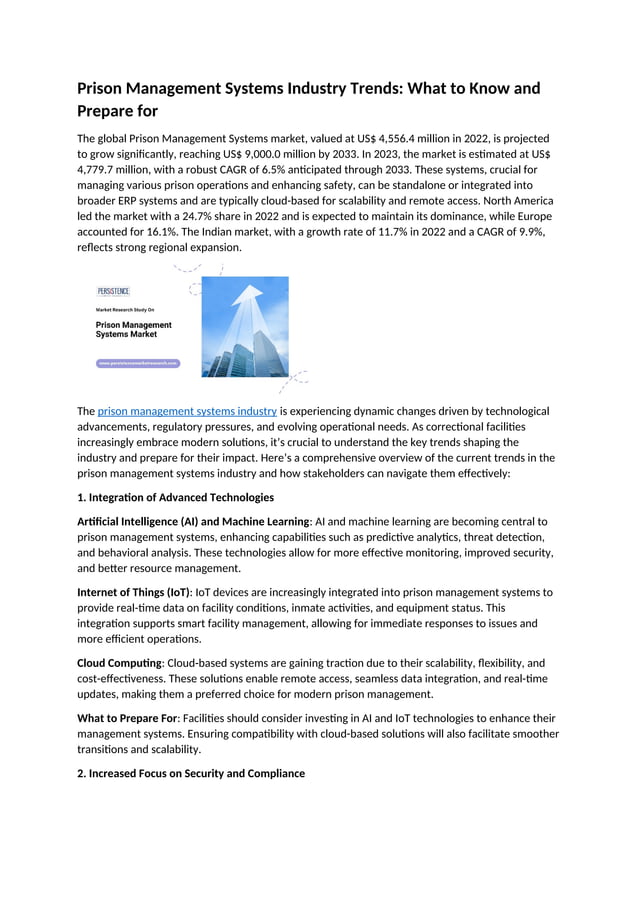Prison Management Systems Industry Trends: What to Know and Prepare for ...