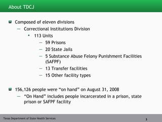 HIV in the Texas Department of Criminal Justice (TDCJ) Inmate ...
