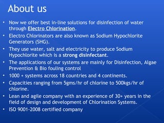 Pristine Water Electro Chlorinators 2014 | PPT