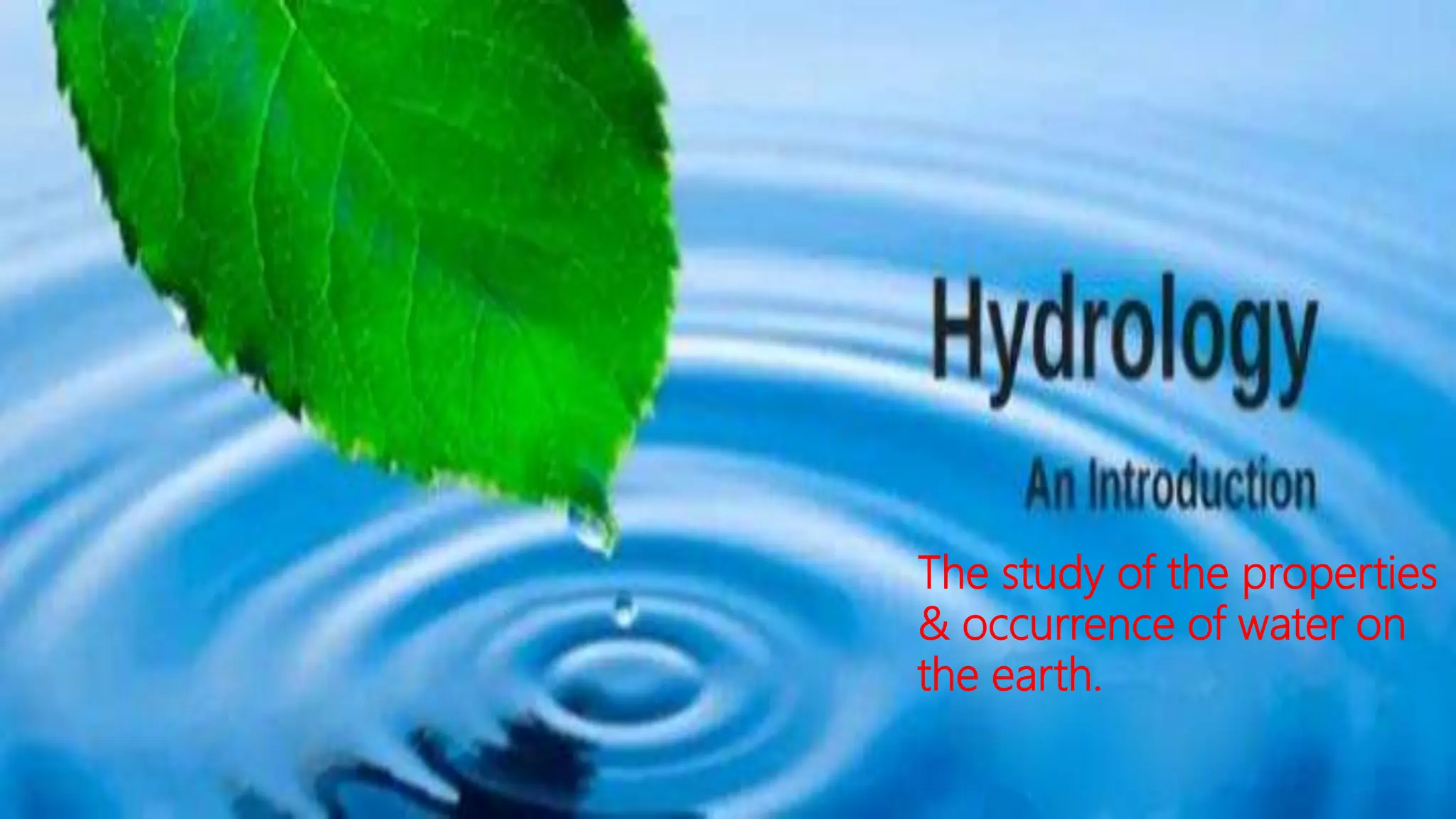 A seminar report on hydrological cycle for civil engineering students ...
