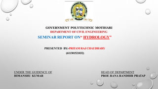 A seminar report on hydrological cycle for civil engineering students ...