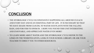 A seminar report on hydrological cycle for civil engineering students ...