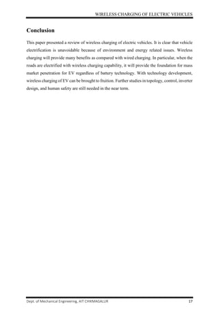 Wireless Charging of Electric Vehicles seminar report | PDF