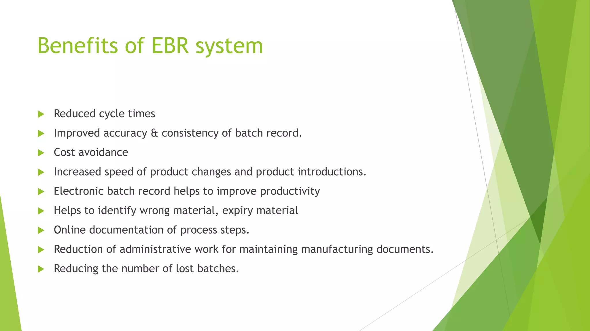 EBR management in the pharmaceutical industry | PPTX