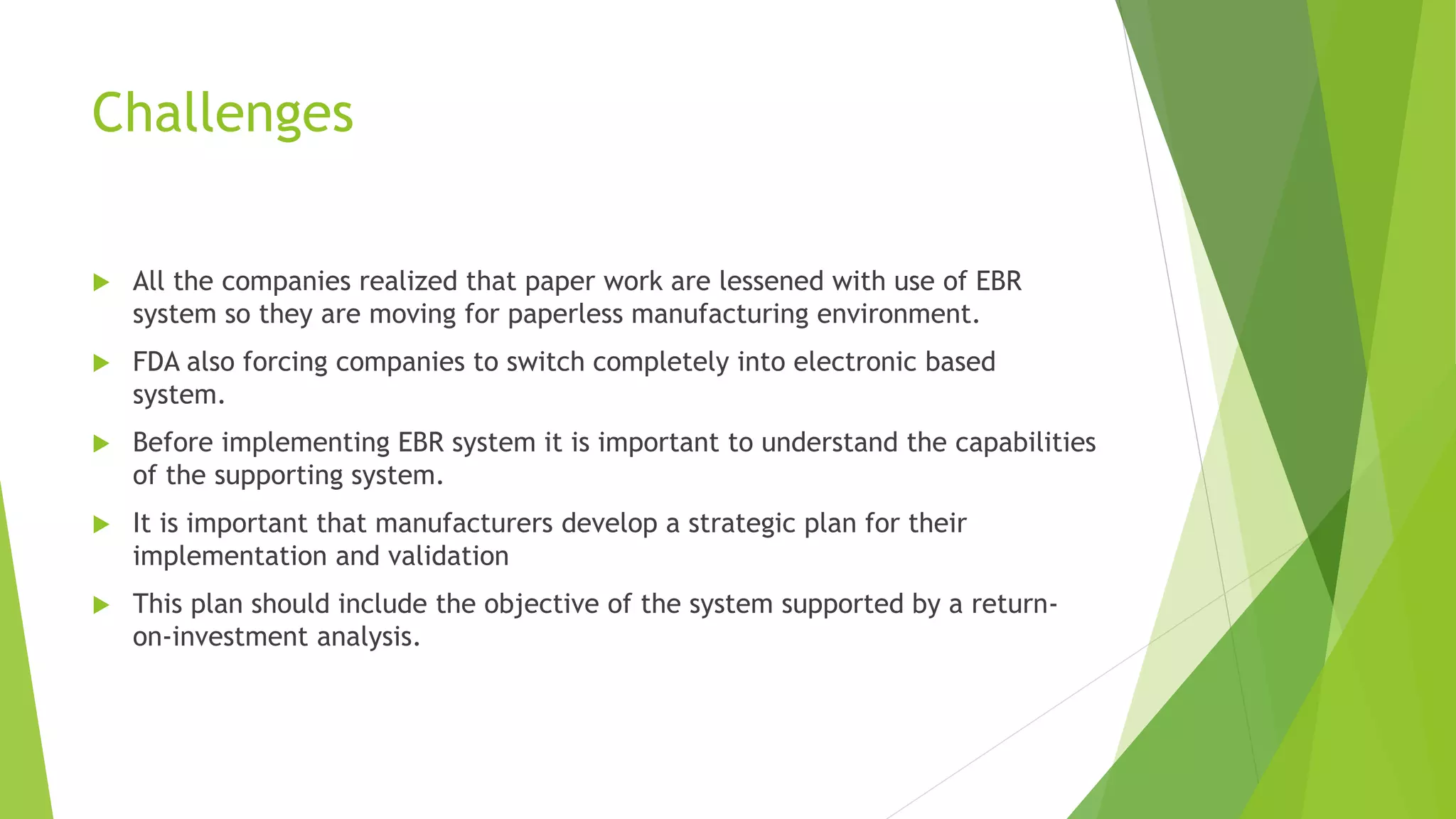 EBR management in the pharmaceutical industry | PPTX