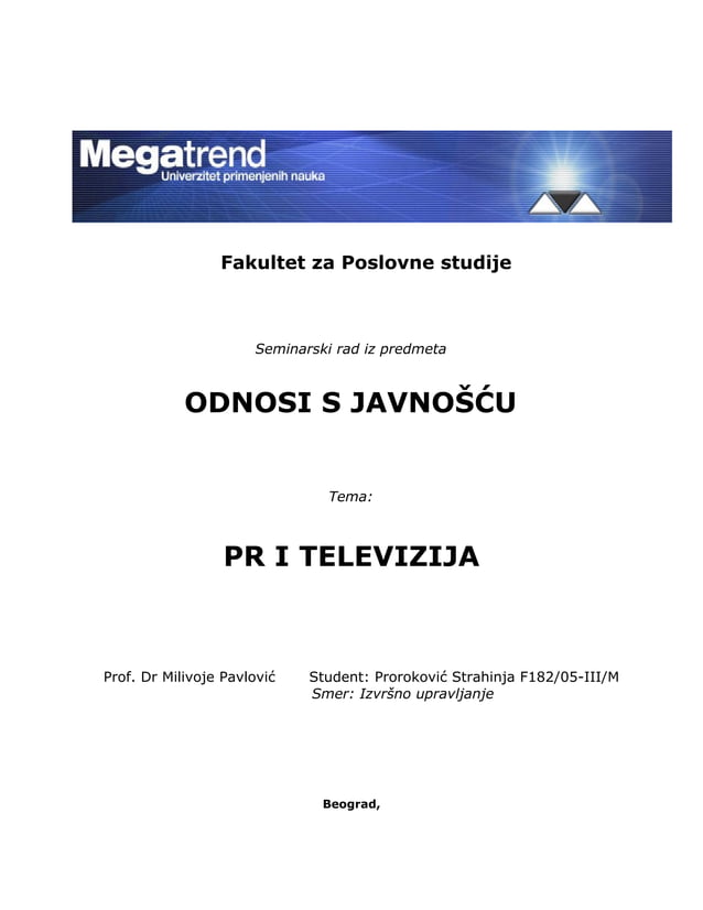Pr i televizija | PDF