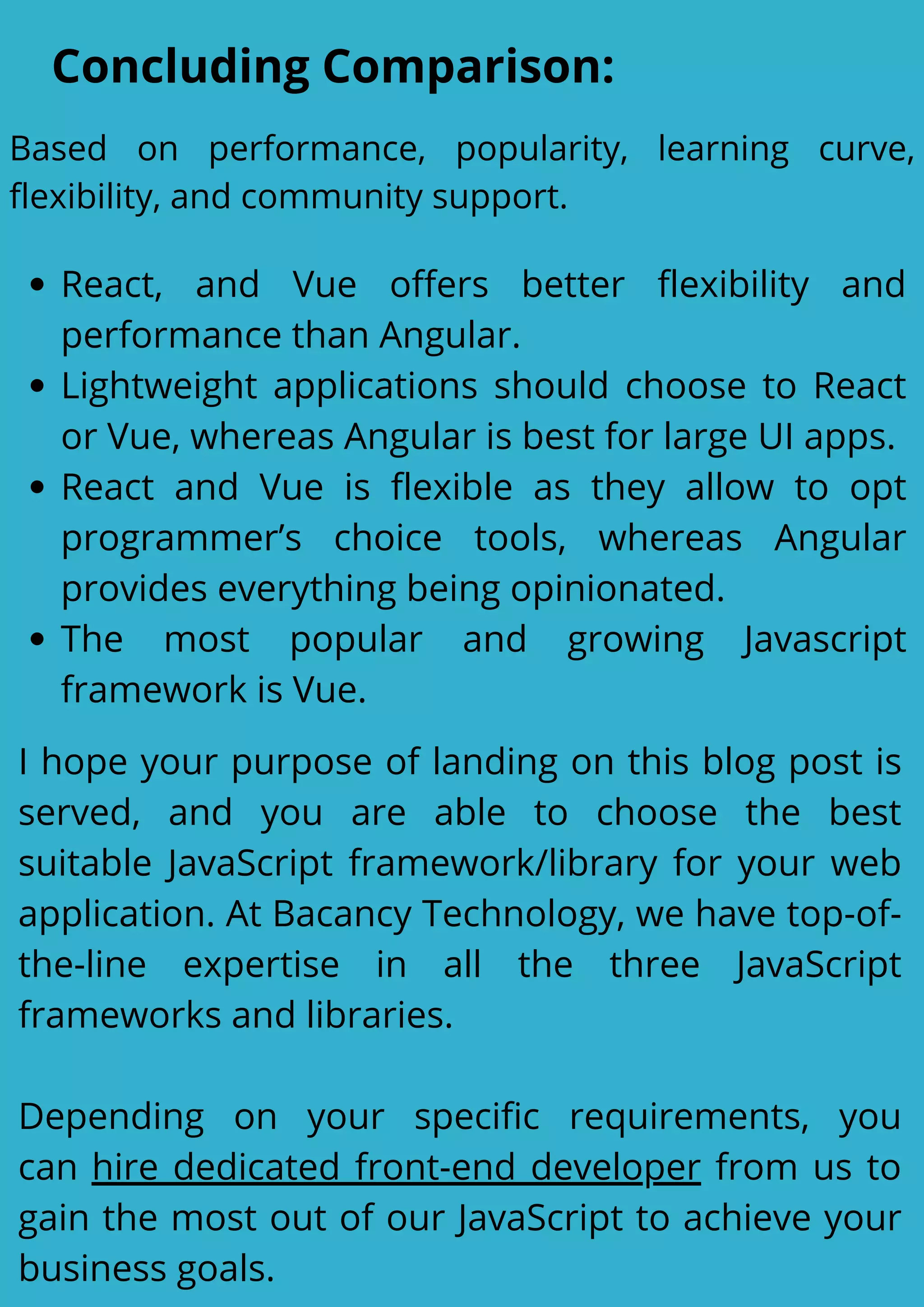 React Vs Angular Vs Vuejs Comparing The Most Popular Front End Frameworks Pdf 5739
