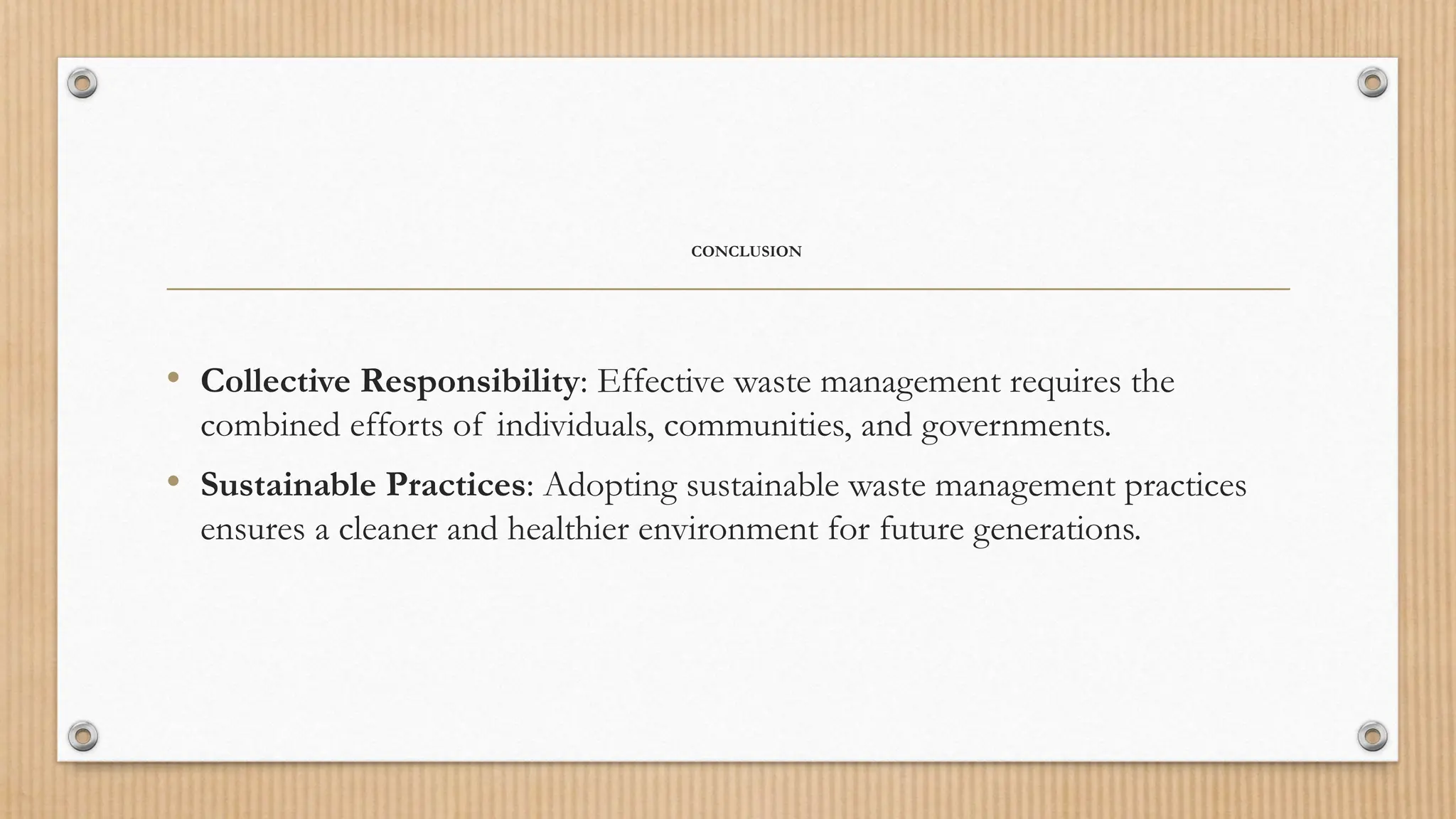 our environment MANAGING THE GARBAGE WE PRODUCES | PPSX