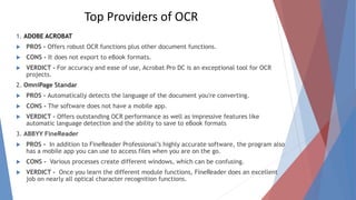 OCR 's Functions | PPT
