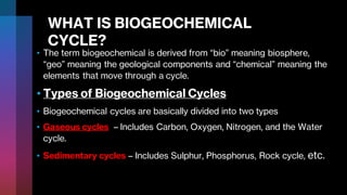 Biogeochemical cycles (Sedimentary Cycles) | PPT