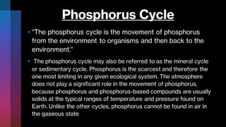 Biogeochemical cycles (Sedimentary Cycles) | PPT