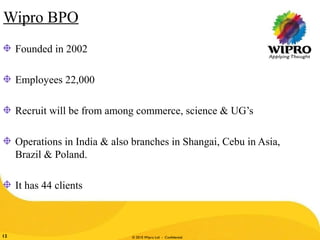 Pritty organiations study at wipro, chennai | PPT