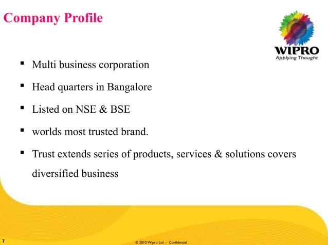 Pritty organiations study at wipro, chennai | PPT