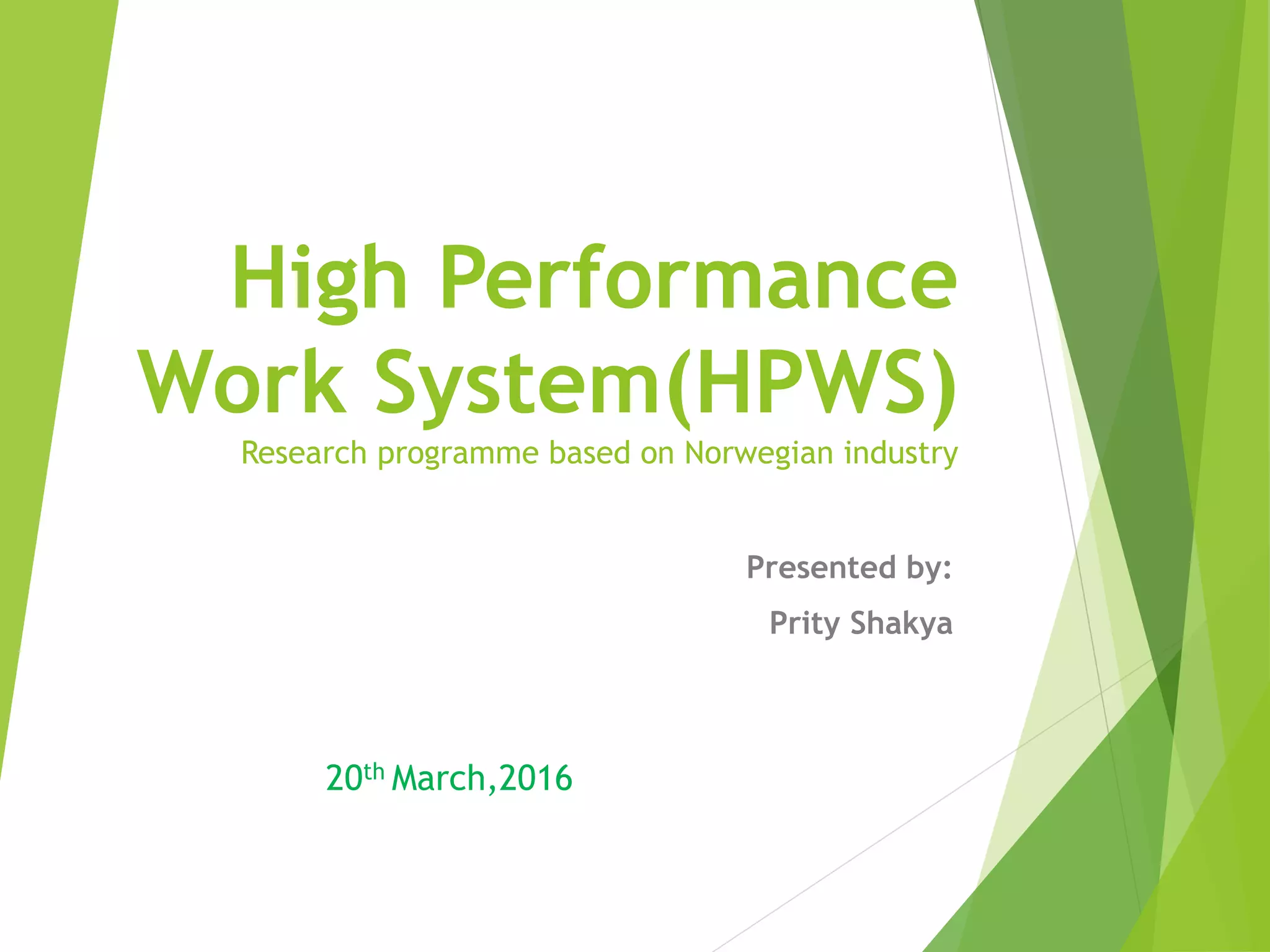 High Performance Work System | PPT