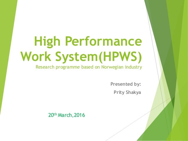 High Performance Work System