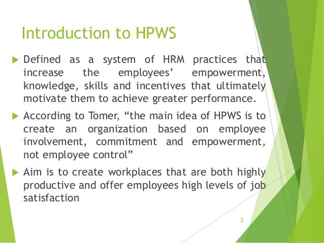 High Performance Work System