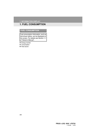 2012 Toyota Prius V Information Display | PDF